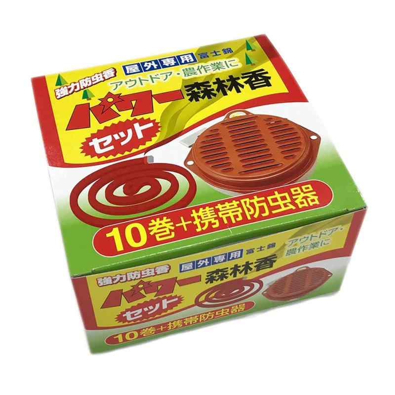コダマ パワー森林香 10巻 携帯防虫器セット 屋外専用 アウトドア・農作業有効成分:メトフルトリン(メトフルトリンは家庭用殺虫剤に広く利用されており、人体に悪影響のない成分です。)サイズ:直径11cm、燃焼時間:約5時間(1巻あたり)適用...
