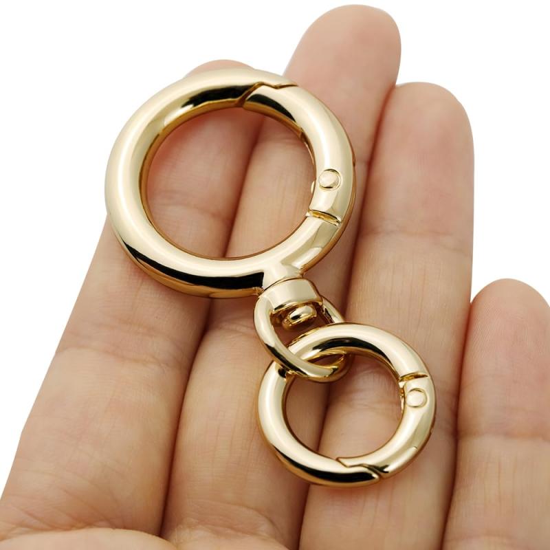 [FUSSED] 2セットラウンド回転キーホルダー、ロブスタークラスプスプリングクラスプ手作りアクセサリー、バックパックショルダーストラップハードウェア交換バックル、DIY工芸品アクセサ【高品質素材】高品質の亜鉛合金材料で作られ、。丈夫で耐...