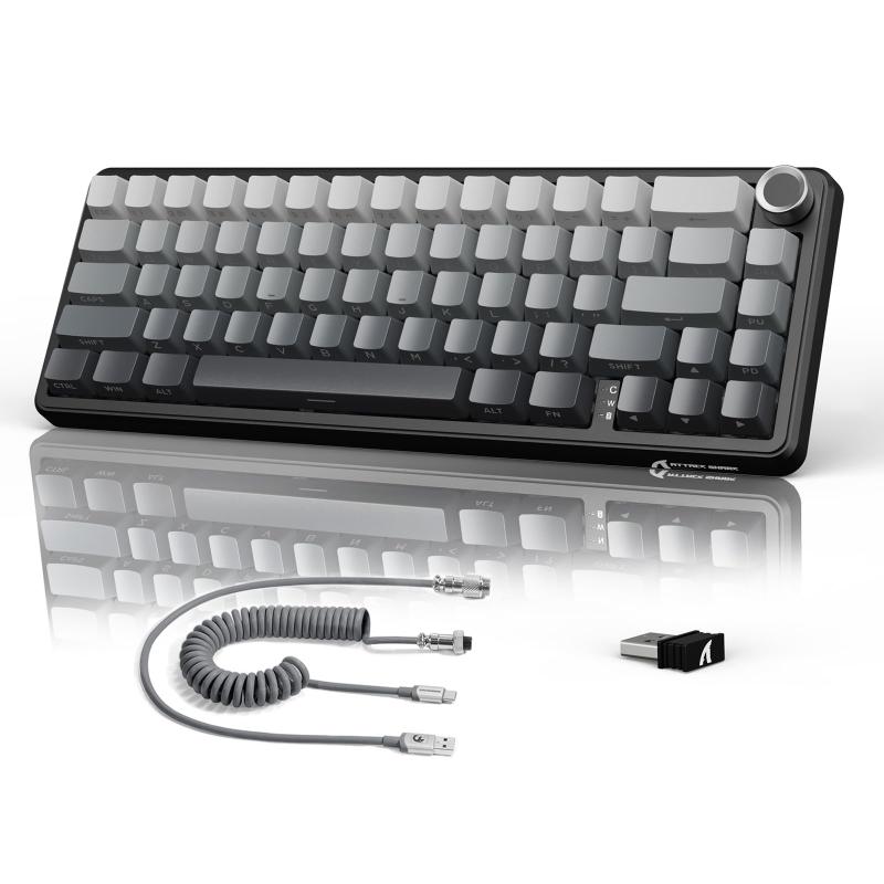 ATTACK SHARK X66 ゲーミングキーボード トライーモード接続モード ワイヤレス/BT/有線