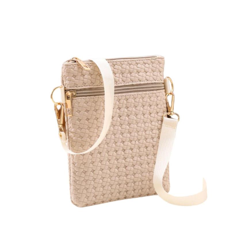 [Chime Trip] ショルダーバッグ スマホケース 小型 小さめ シンプル 薄型 レディース (ST/No.26034)編み柄ショルダーバッグちょっとしたお出かけに大活躍スリムでコンパクトなサイズ感のきれいめデザインショルダーを付けて...