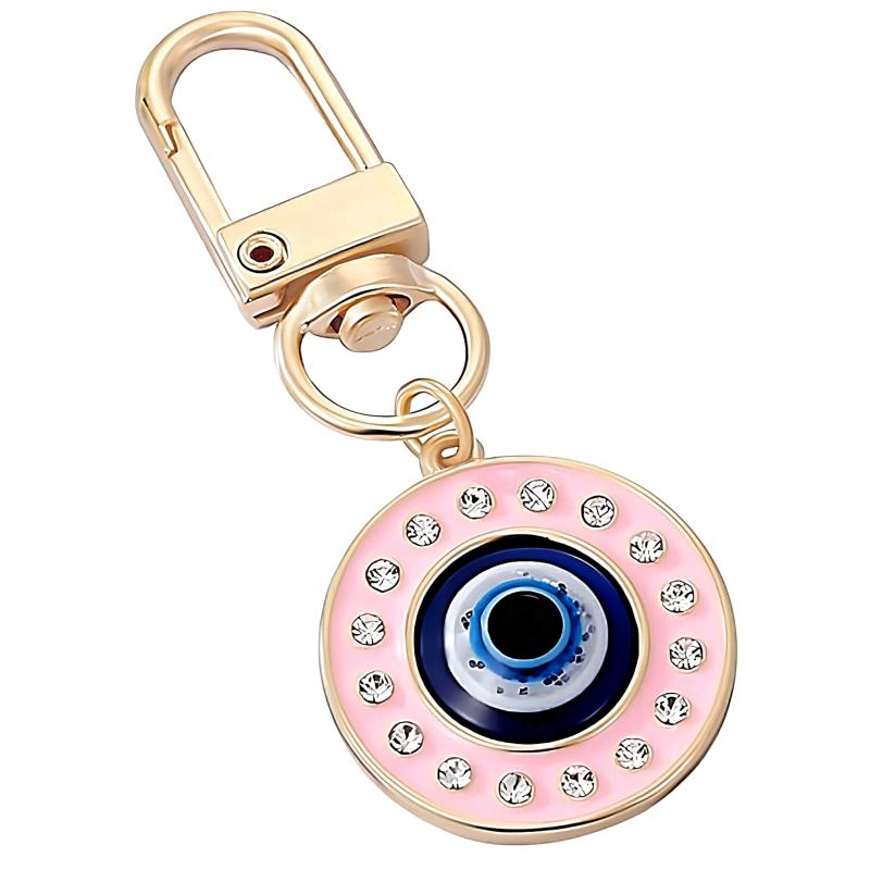 MyfavoriteK ジュエリー イーブルアイ キーチェーン, ピンク, Small意味深い: The Evil Eyeは保護、幸運、成功のしるしです。そのため、このエレガントでかわいいトルコの邪眼キーホルダーはスピリチュアルなジュエリー...