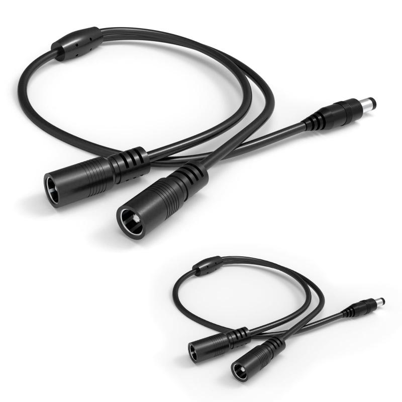 CYD DCプラグ2分岐ケーブル 1オス2メス 5.5x2.1mm 12V 2A 20AWG 長さ60cm 1to2 DC電源2分岐ケーブル 純銅線 防水 耐熱耐寒 耐摩耗 CCTVカメラ 防犯カメラ LEDテープライトなどに対応 2Way...