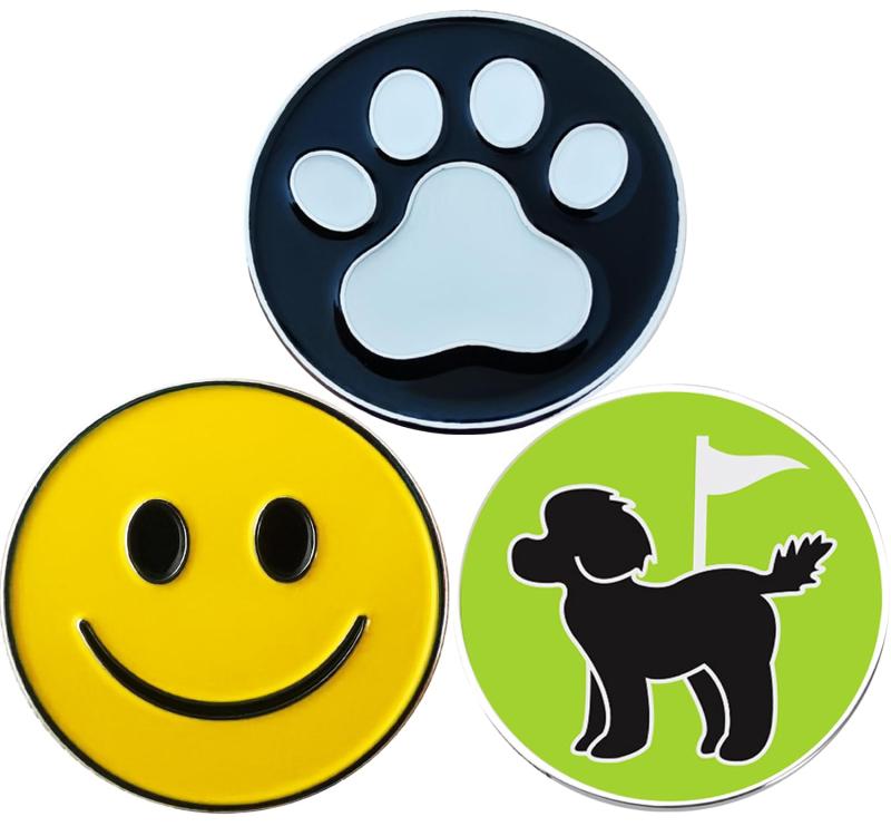 Adhere ゴルフ マーカー 金属ゴルフ ロゴボールマーク かわいい猫犬 肉球 デザイ3個入り 含まない 台座超価値の製品】各パックには、高品質のボールマーカー 3セット