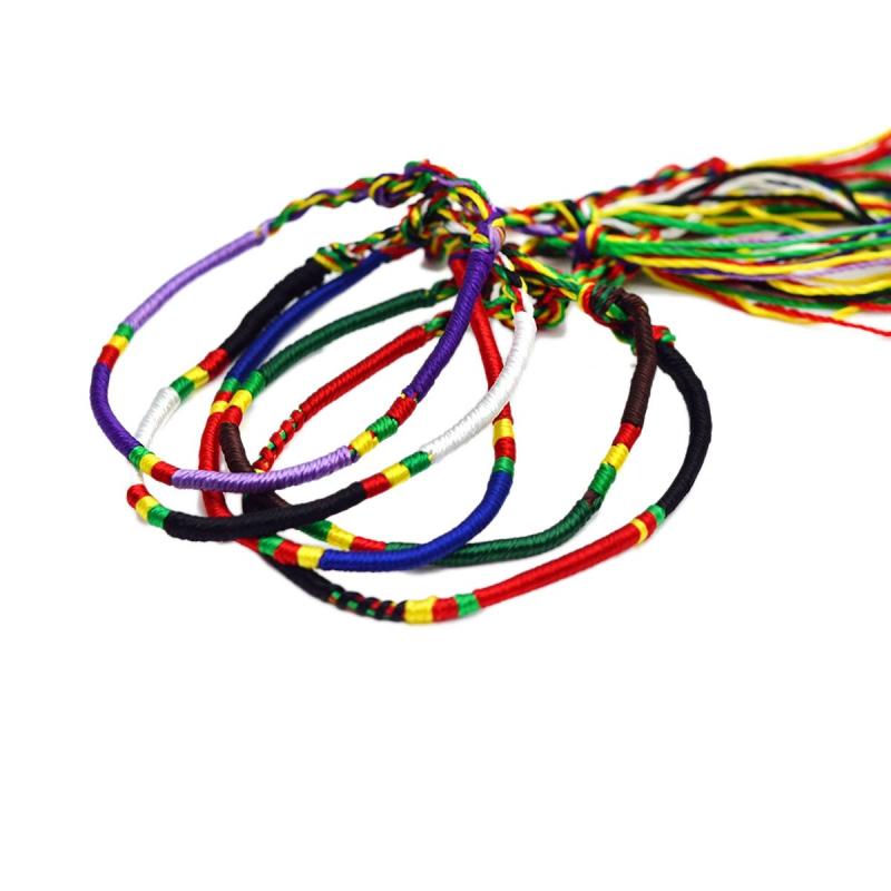 [ブルーヴォーグ] 【HANDMADE BRACELET】5本セット 幸せ ハンドメイド ブレスレット ミサンガ メンズ レディース フレンドシップ フェス アウトドア ;AMMI-035サイズ　：　全長約300mm前後　太さ2mm 素材：...