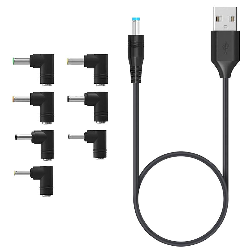 Popolier USB DC ケーブル 変換プラグ付き DC充電コード 5.5x2.1mm usb dc 変換 ケーブル DC ジャック DC プラグ 5.5mm カメラ/タブレット/携帯電話/扇風機用