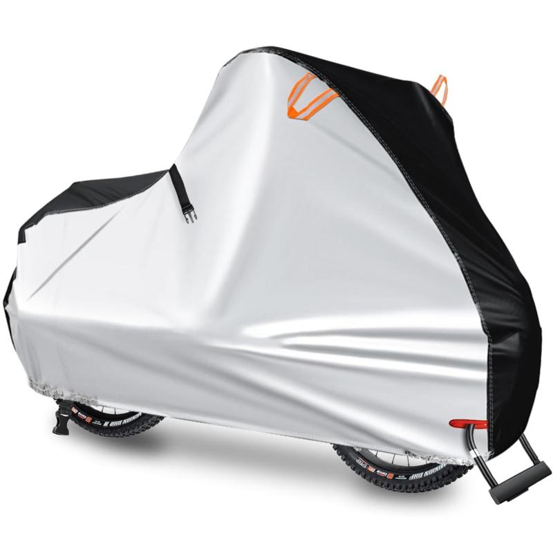 自転車カバー 防水 厚手 破れにくい 超厚手300D生地 サイクルカバー 電動自転車カバー 二重縫製 盗難防止ロック穴付き 風飛び防止バックル UVカット 反射テープ 収納袋付き 大人用/子供用兼【高品質300Dオックスフォード生地で作られ...