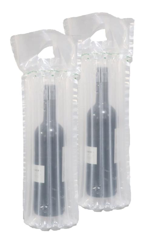 ワイン用手提げバッグ エアー緩衝材 エアマッスル エアパッキン エアクッション材 手提げ袋 衝撃吸収 梱包 包装 緩衝材【手提げ付】ワイン瓶用エアー緩衝材　空気注入後サイズ：W130×D100×H340mm＋手提げ部80mm／内寸：H300...