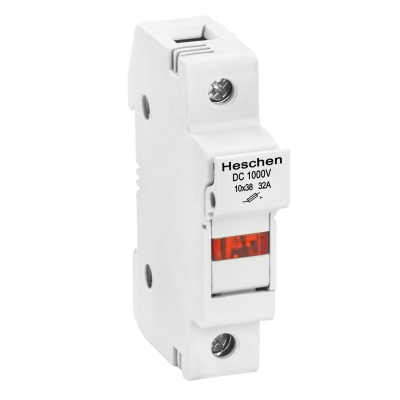 Heschen ソーラー/太陽光発電ホルダー、PVホルダー、RT18-32(X)、DC1000V 32A、1極、ブローヒューズ表示、35mm DINレールマウント、ST-10PV 10 * 38mmヒューズ用、CE規格取得済み定格電圧:10...