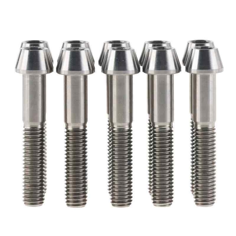 Dingtai M8x45mmチタン合金テーパーボルト Pitch 1.25mm 10本入素材：6AL/4V（TC4）チタン合金<br>サイズ：M8x45mm、ピッチ1.25mm重量：12グラム/個