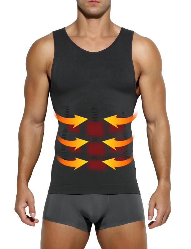 [Arjen Kroos] タンクトップ メンズ スポーツ 加圧インナー コンプレッション ノースリーブ ランニング トレーニング 加圧シャツ 猫背 着圧 筋トレ 補正下着 ML2003✨【着用サイズ】加圧スポーツベスト（S：着丈54cm、...