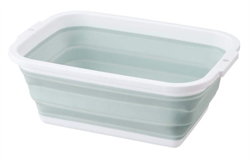 ミツヒロ 洗い桶 グリーン (満水容量)約8.5L コンパクトになる洗い桶 252886サイズ:使用時/約幅28.5×奥行40×高さ15cm(持ち手含まず)、収納時/約28.5×40×3.5cm素材・材質:ポリプロピレン、熱可塑性エラストマ...