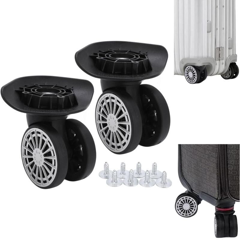 スーツケース交換用キャスター A60 2個セット 切り替え補修用 静音 スーツケース キャスター 交換用ホイール 二重ローラー 360度回転 キャリーバッグ 車輪 交換 ゴム 修理部品 luggage wheel replac【静音車輪 キ...