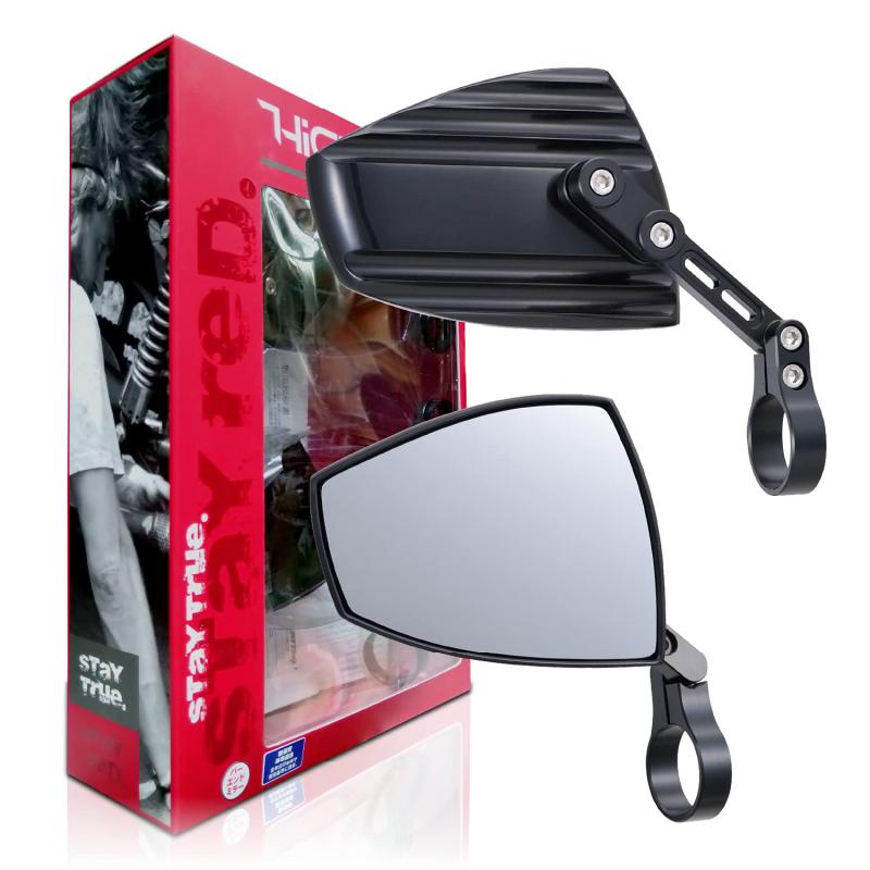 デイトナ HIGHSIDER (ハイサイダー) バイク用 バーエンドミラー 左右セット 角度調節機能付き 新保安基準適合 ECE規格クリア ウェーブ