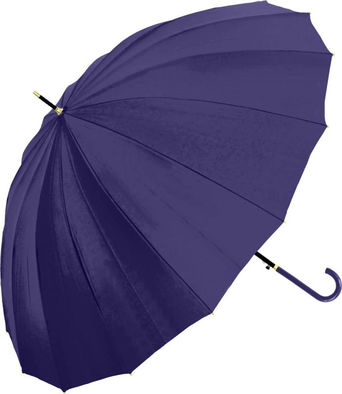 中谷 Natural Basic 長傘 16本骨 パープル 無地 【