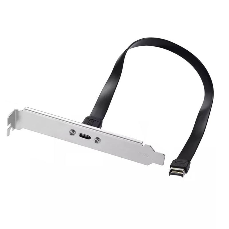 chenyang USB 3.2 Gen 2x2 20Gbps USB C フロントパネルヘッダー - USB Type-E マザーボード延長ケーブルアダプター 12cm PCI-Eブラケット付き