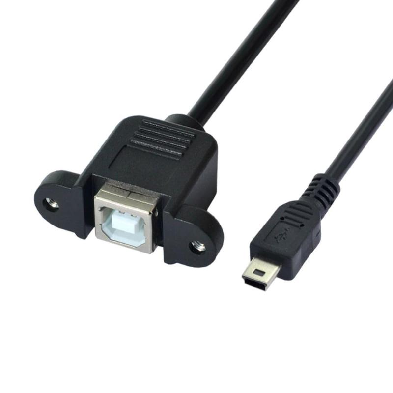 chenyang CY Mini USB 5ピン オス - USB B メス パネルマウントタイプ ケーブル 20cm ネジ付きミニUSB 5ピンオスからUSB Bメスパネルマウントタイプケーブル20cm、ネジ付き。USB Bタイプはパネル...