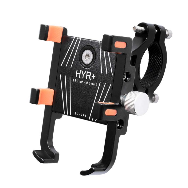HYR+ アルミ製 バイク スマホ ホルダー 携帯ホルダ 合金 金属 製 マウント ステー 360度 回転 ジョイント 原付 オートバイ✅【ガッチリ固定】とにかくバイクや自転車でスマホをガッチリ固定したいあなたに。アルミ製のアーム＆手動固定...