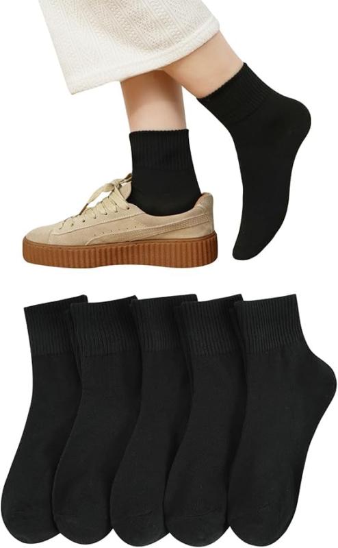 [VISELIA] 靴下 レディース 5足セット 秋冬 クルーソックス 通気性 22-25cm おしゃれ 可愛い かわいい 綿 コットン 部屋着 通学 通勤 室内 アウトドア ビジネス カジュアルソックス✅【使いやすい5足セット】✅【ソフト...