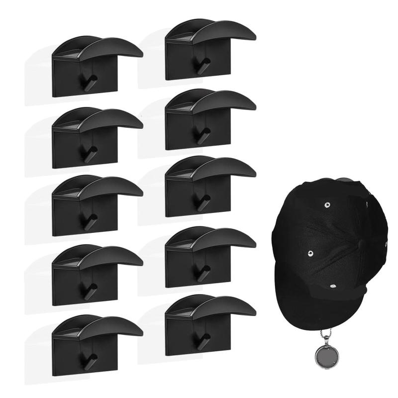 Ginhkok 帽子掛け キャップハンガー 10個セット 壁掛け式 キャップラック 小物ハンガー 帽子掛けフック 収納 取り付け簡単 コンパクト 強力 粘着フック 穴あけ不要 壁用 インテリア小物 （ブ【商品仕様】パッケージ内容：帽子ラック...