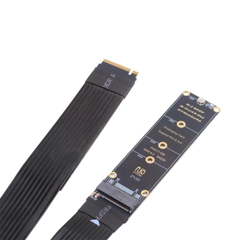 NFHK NGFF M-Key NVME Male to Female Extension PCI Express Cable 30cm PCI-E 4.0 for Mainboard SSD 2230/2242/2260/2280