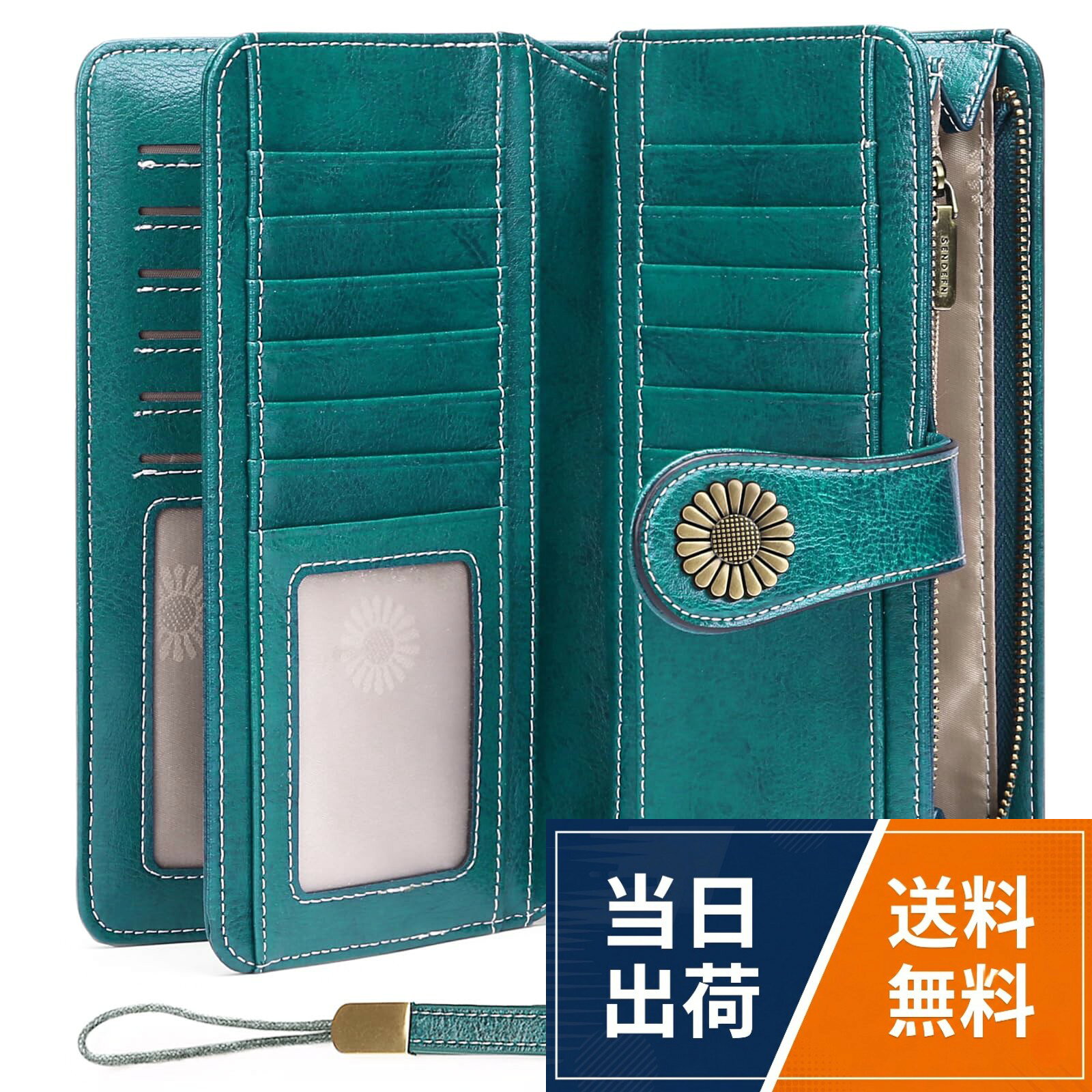 【大容量＆長財布】当社のレディースの長財布には多くの必需品を収容でき、4*お札入れ 、24*カードポケット、2*IDウィンドウ、1*ジッパーポケット（2*お札入れと1*ジッパー付き）、1*リストストラップがあります。電話、現金、硬貨、カード...