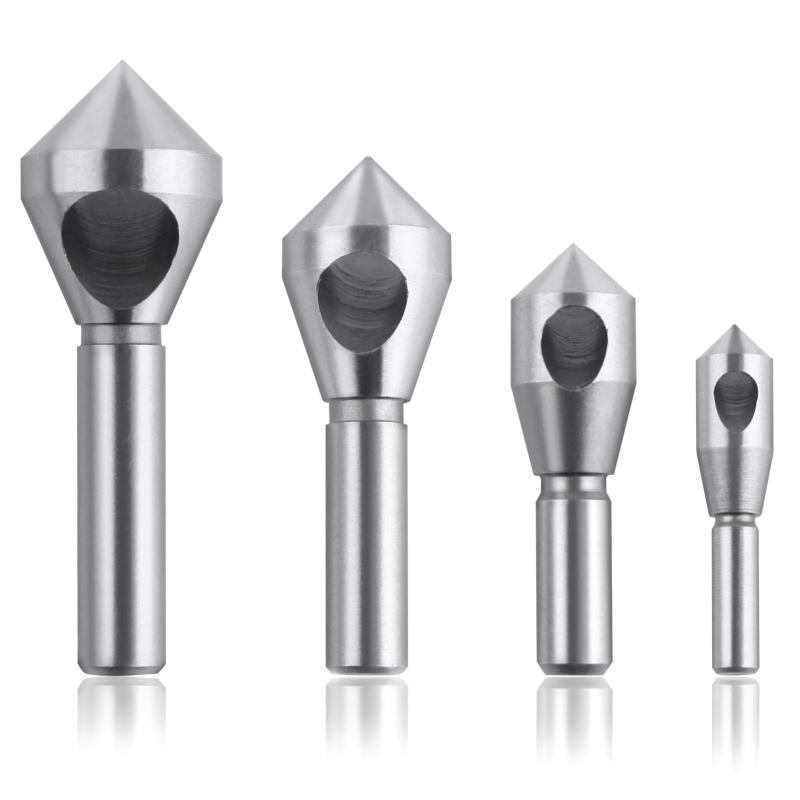 GOLD DEER 4本セット 面取りカッター HSS(4241) 2-20mm 穴面取りカッター バリ取り 穴開タイプ 面取りドリル 穴開き型 鉄工用 ステンレス 薄板 アルミ 木材【材質】HSS 4241製で滑らかな切れ味、高い靭性、長...