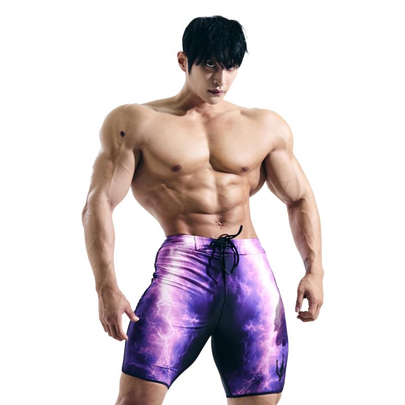 [FIED] ファイド 15インチ メンズフィジークボードショーツ、サーフパンツ IFBB NPC SSA (紫) [並行輸入品]16インチ膝上の長さ. IFBB規定サイズ