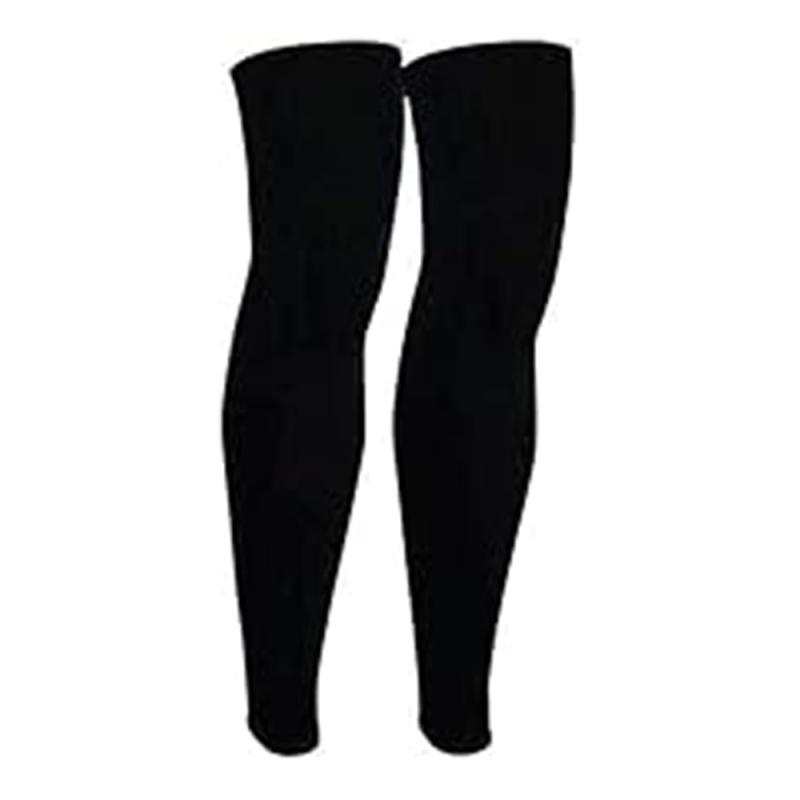 [QIKEJI] レッグスリーブ レギンス サイクリング/登山/アウトドア/スポーツ/自転車/バスケットボール/ランニング 夏用 吸汗速乾 UVカット 滑り止め ブラック 1足スポーツサポートと保護：伸縮性のある圧縮技術が、サイクリング、ラ...