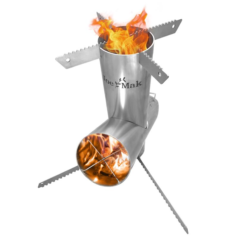 JoeMak グリル Drafter ポータブル 重ねて収納 組立カンタン コンパクト 円筒設計 焚火台 ソロ キャンプ ロケット【組立カンタン30秒】セッティングも片付けもラクラク30秒部品もボディ2つと五徳と足のみでネジなど無いので紛失...