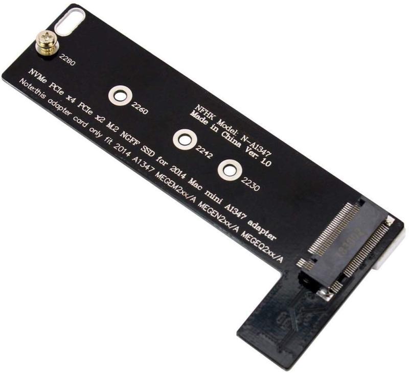 Hodays M.2 NGFF NVMe PCIe x4 SSD → late 2014 版 Mac mini A1347 SSD 増設キット 変換 アダプター2242/2260/2280 M.2 NGFF PCI-Ex2/PCI-Ex4 ...