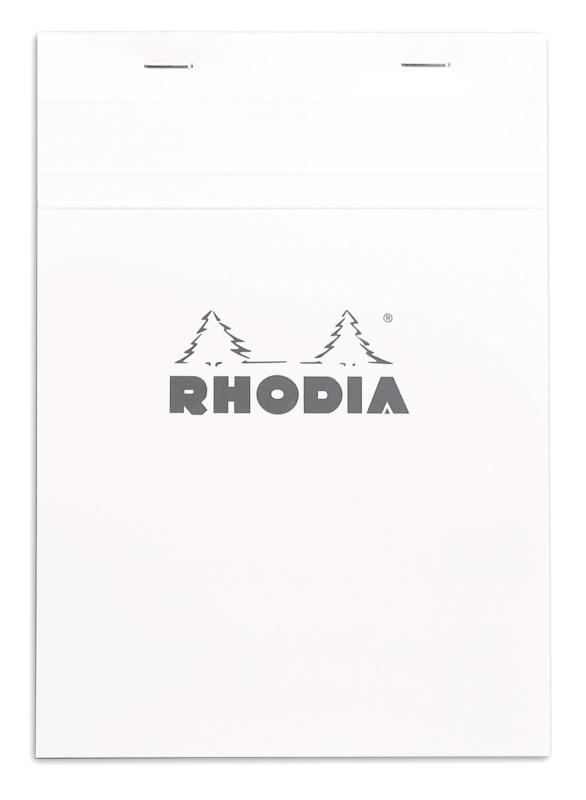 RHODIA ロディア ブロックロディアNo.16 148×210mm ホワイトシルバーで輝く白カバー特徴RHODIAのロゴ非常に滑らかな紙の80ページが含ま用紙をセットして、pH中性、の厚地落ち着いた銀色明細が含まれサイズは高さ15 cm...