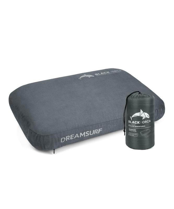 キャンプ枕 メモリーフォーム トラベルピロー 携帯枕カバー洗える 通気性 オールシーズン使える 肌触りが良い 旅行必需品 飛行機 車中泊 キャンプ ハイキング バックパッキング用【軽量でコンパクト】BLACK ORCAキャンプ枕はわずか約0...