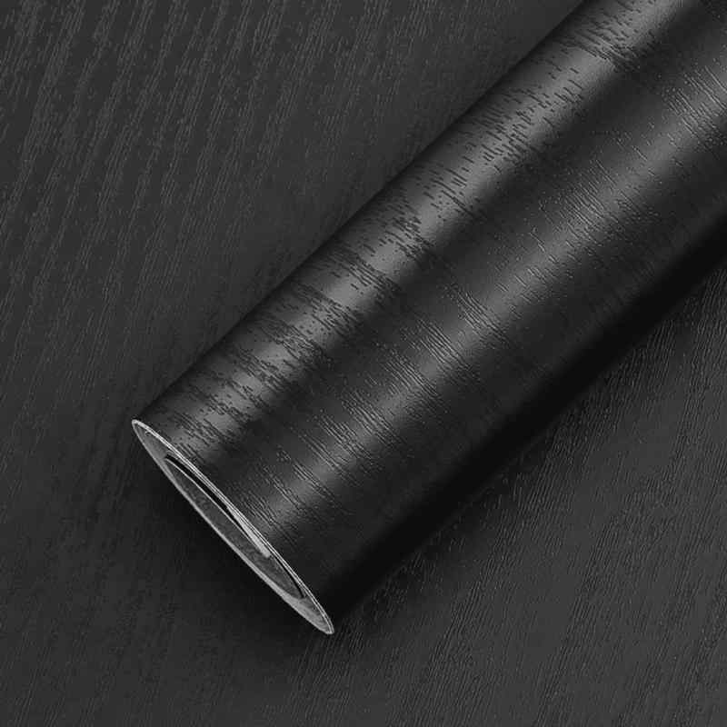 壁紙シール 木目シート リメイクシート 黒木目調シート 30cm×200cm 厚手 ブラック 剥がせる壁紙 はがせる カッティングシート DIY リフォーム 耐熱防水防油 キッチン、バスルーム、リビングル