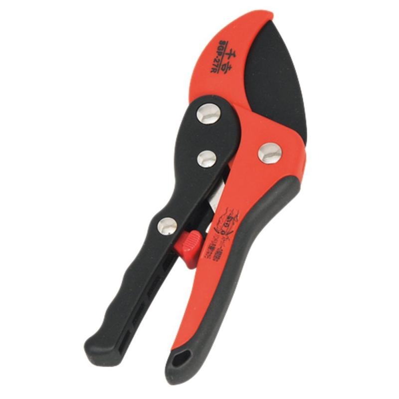 千吉(Senkichi) レディース ラチェット 剪定鋏 SGP-27R特徴:ラチェット機能式で、従来の約1/3の力で楽々切断ができる全長:約175mm生木切断目安:約18mmまで刃部仕様:フッ素コート刃、仕様:樹脂グリップ付ナイロングラス...