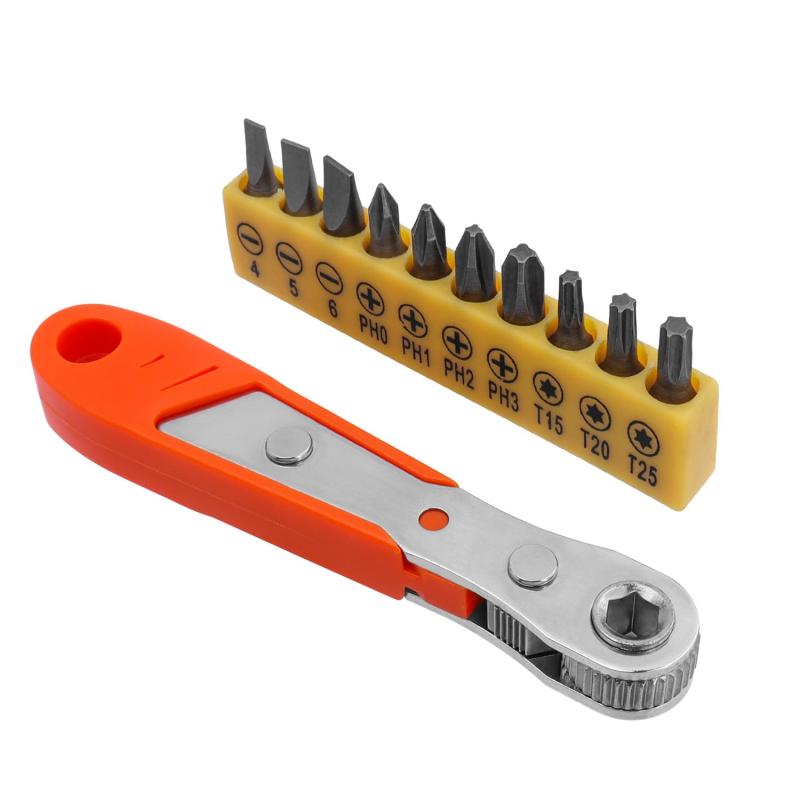 Wolfride ラチェットドライバー 超薄型ビット ストレートタイプ 直角ドライバー ラチェット ホルダー 六角軸 6.35mm ドライバー ソケット レンチ 小型、持ち運び便利、車、自転車に適用10個 ドラチェットドライバーサイズ：11...