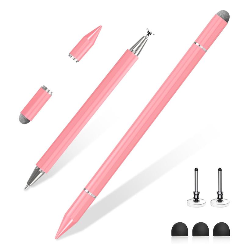 タッチペン 3in1 全機種対応 スタイラスペン 充電不要 磁気キャップ 静電容量式タッ チスクリーン対応 円盤型ペン先 ディスクチップ ニュートラルなペン先 高感度交換用ペン先付き (2ディス