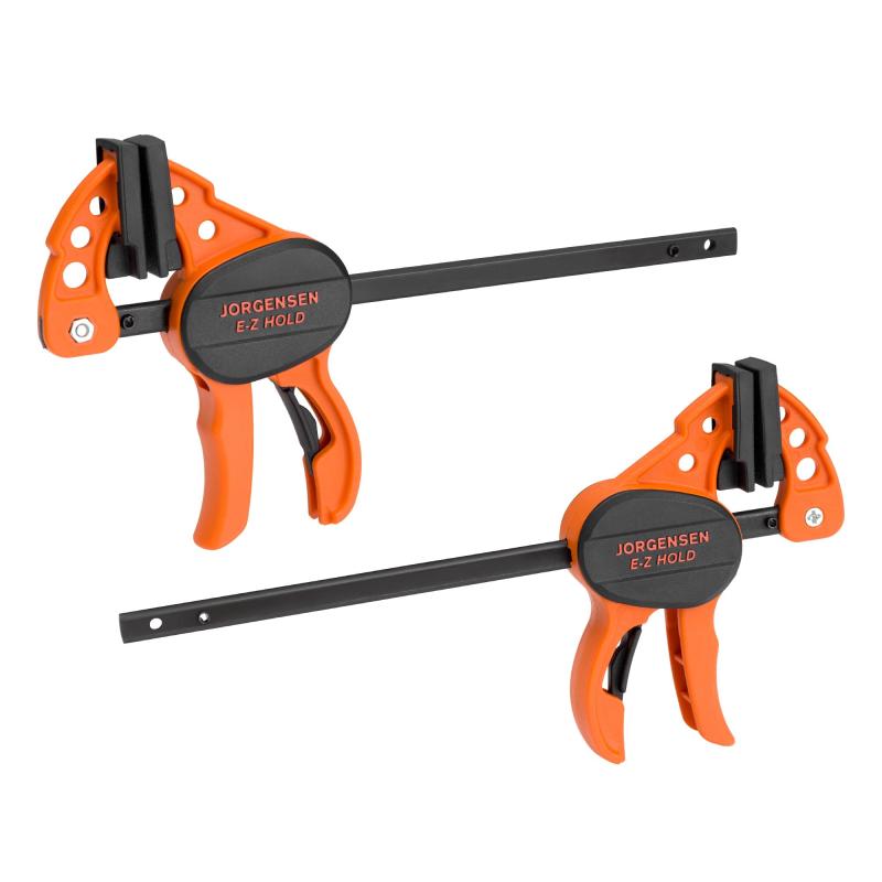 JORGENSEN クランプ Fクランプ クイックバークランプ 2本組【1セット3役】可動式ヘッドで、通常の挟み込む作業だけではなく、ヘッドを反対向きに装着して広げる作業にもお使いいただけます。また、2本を接続してより長いクランプとして機能...