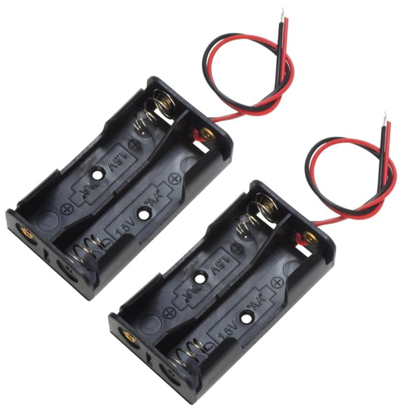 KAUMO 電池ボックス 単3電池×2 直列 3V 電池ケース 電池ホルダー (2個)リード線の長: 約13cm電池ボックスサイズ: 58 × 32 × 13mm電池ボックス重さ: 約6g (電池を除く)