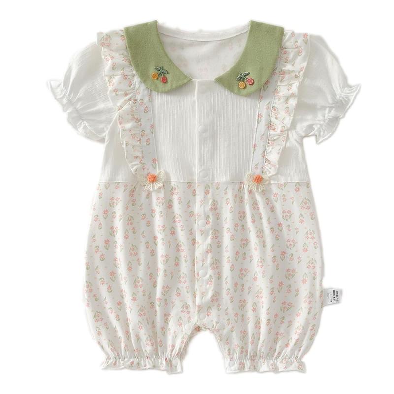 Baby nest ベビーロンパース 新生児服 カバーオール ベビーウェア 赤ちゃん肌着 女の子 かわいい 夏 半袖