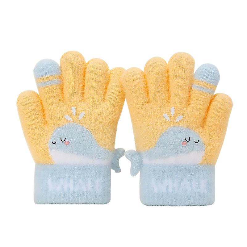 [QINTIAN] キッズ手袋 ベビー 赤ちゃん ミトン グローブ 3-5歳 子供 あったか手袋 児童 全指 おしゃれ 可愛い 冬物 防寒 保温 通園 男女兼用素材：ポリエステル混紡。手触りはとても柔らかくて心地よく、伸縮性に優れており、軽...