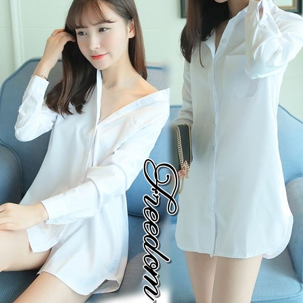 ■■コスプレファッション■■ 大人気Yシャツコスプレ！ ★人気のエロカワ系！夢の長袖Yシャツ女子コスチュームです♪ ★生地は伸縮性なし、多少透け感があります。袖口はボタンありです。 ★ナイト系、お遊び系などで盛り上がること間違いなし♪ 商品...