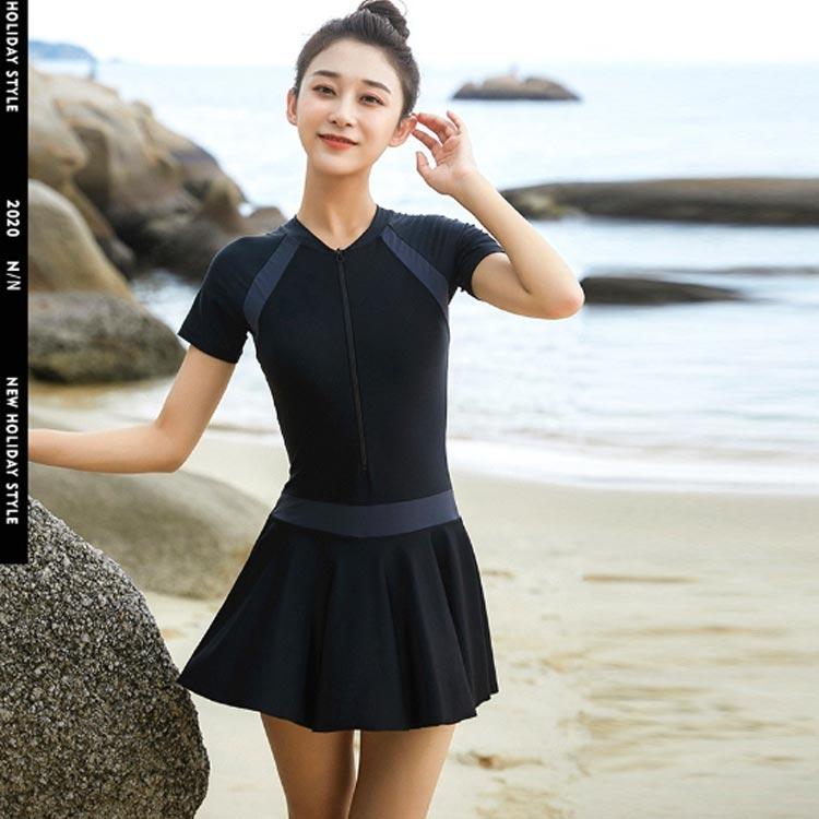 M（おすすめ45-60kg） L（おすすめ55-65kg） XL（おすすめ60-75kg）レディース水着 ワンピース一体型 丸襟 ファスナデザインとても可愛い 取り外す可能パッド付き 安心ショートパンツ付きサイズM（おすすめ45-60kg）...