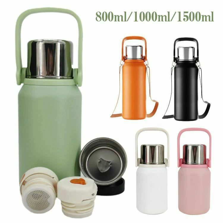 サイズ800ml 1000ml 1500mlサイズについての説明【800ml】10x10x20.5cm 【1000ml】10x10x23cm 【1500ml】10x10x30.5cm素材ステンレス、PP色ホワイト パープル ピンク グリーン...