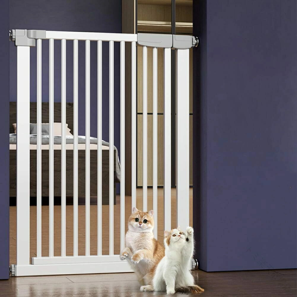 【3.5cm間隔デザイン】3.5cm間隔のバーが採用され、子猫や小型犬も突破不能でペットの脱走リスクを大幅に低減し、安心してご使用いただける製品です。【取り付け簡単・穴あけ不要】穴開けが不要で、壁やドアに傷を付けなく、簡単に取り付ける。四つ...