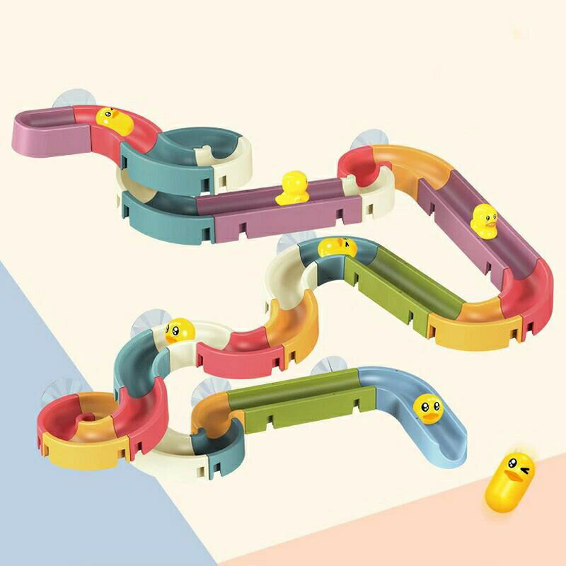 34ピース お風呂おもちゃ 水遊び 子供 可愛い 女の子 男の子 キッズ デラックスセット 水のおもちゃ 吸盤のおもちゃ バスルームのおもちゃ おもちゃ 水遊び 組み立て アヒル トラックセット 水車 シャワーのおもちゃ DIYレール玩具は...