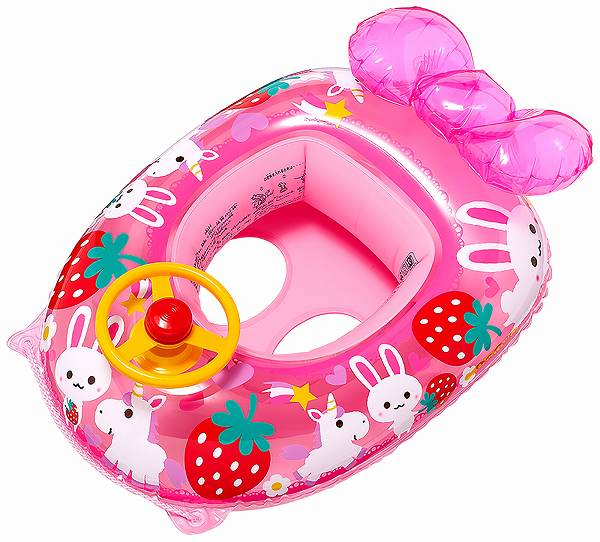 対象年齢1.5〜3歳未満。乳幼児のお子様が水に落ち込まないよう浮輪の内側に座が付いたタイプの浮具です。ハンドル付きのボートタイプ。 サイズ・容量：75X60cm 素材・成分：塩化ビニール 空気入れはお客さまにてお願いします。お届けが1週間程...