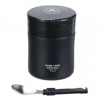 コンパクトに収納できる折りたためるスプーン付です。サイズ約外径95×高さ130mm個装サイズ：9.5×9.5×13cm重量約310g個装重量：310g素材・材質内びん:18-8ステンレス鋼胴部:ステンレス鋼(焼付け塗装)ふた栓:ポリプロピレ...