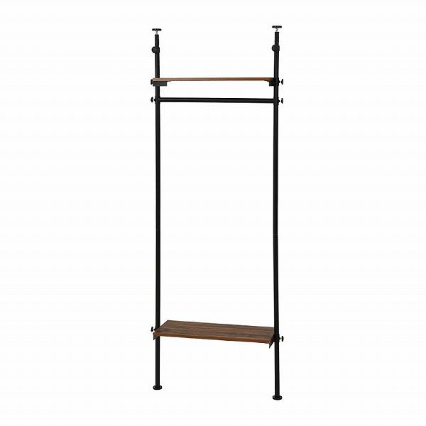 棚板とハンガーバーは無段階に高さ調節可能。スッキリ収納できるつっぱりハンガーラック。■(約)幅70×奥行24×高さ187〜264cm■組立式■棚板2枚・ハンガーポール■主材：スチール、棚板：プリント紙化粧繊維板組立・設置はお客様にてお願い致...