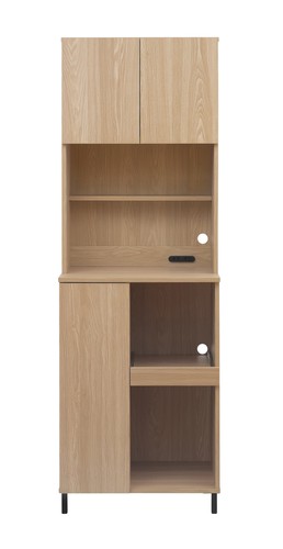 幅約60cm、奥行き40cmで場所を取らない省スペースです。現代の住環境に合わせたサイズに設計しています。お客様組み立てとなります。扉内は高さを調節できる可動棚になっているので、収納物に合わせて調整できます。食器などをしまえます。オープンス...