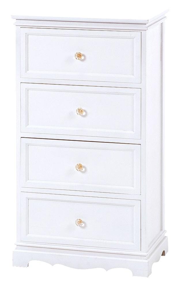 キラキラとしたクリスタル調の取っ手がついた上品なチェスト。 サイズ・容量 ：約幅50cm×奥行き33.5cm×高さ91cm 素材・成分：桐材、MDF お届けが1週間程度かかる場合があります。 北海道・沖縄・離島は別途送料が必要です。 組み立...